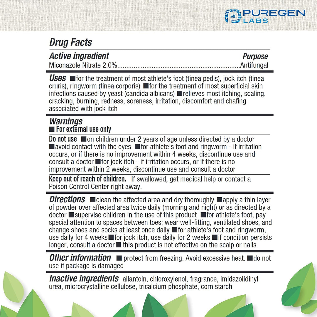 Antifungal Powder with 2% Miconazole Nitrate – Puregen Lab